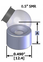 0.5THS Shankless Adapter, SMR, CCR, for laser tracker targets | Brunson